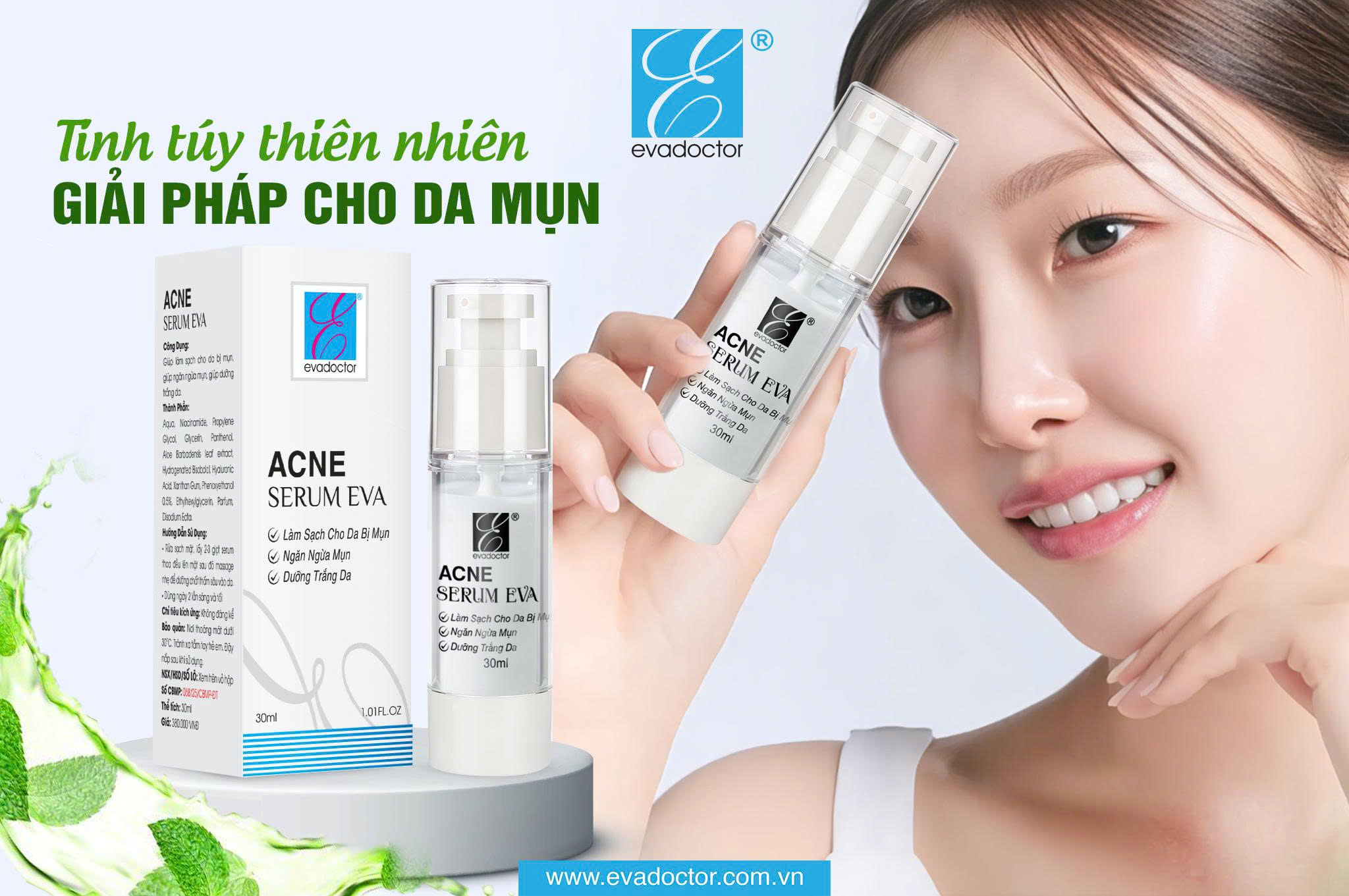 SERUM GIẢM MỤN, MỜ THÂM ACNE SERUM EVA - evadoctor.com.vn
